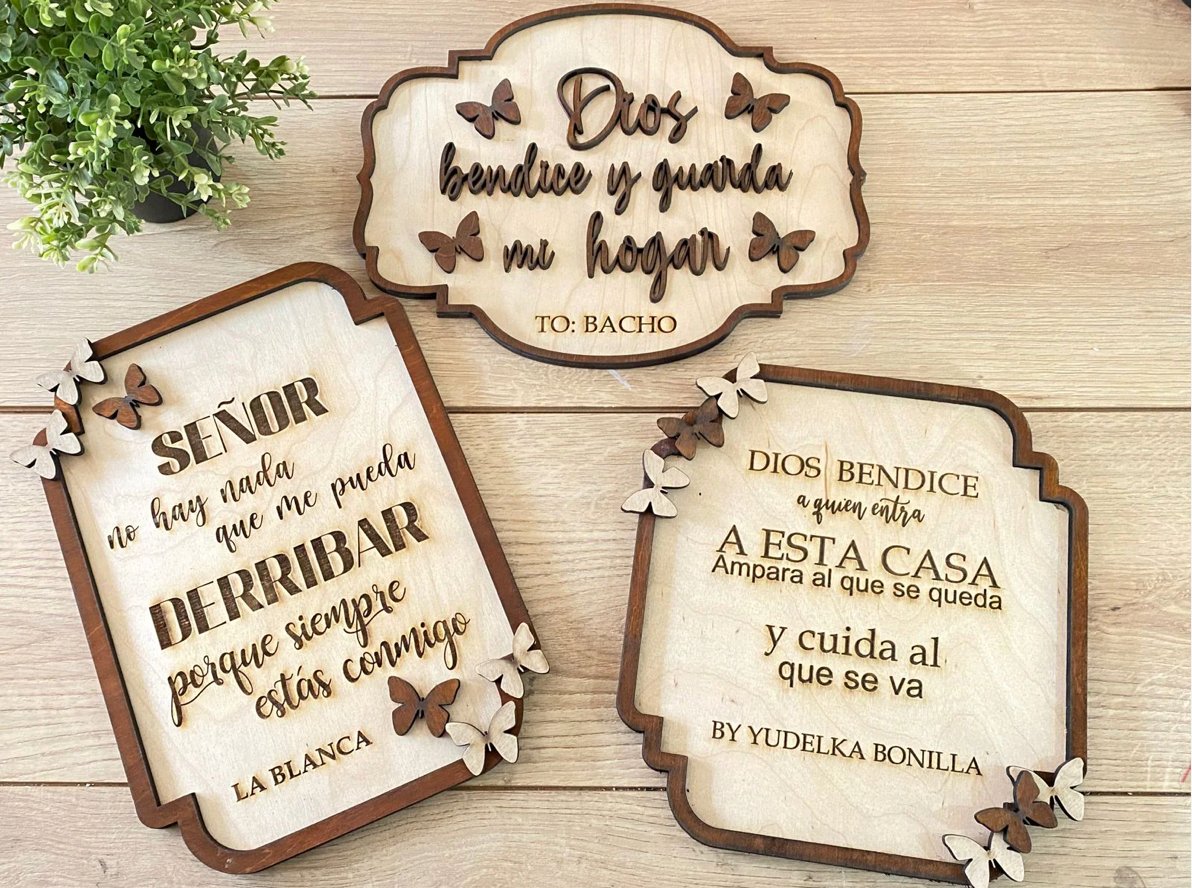 Letreros Cristianos en madera personalizados. – Felt Craft RD