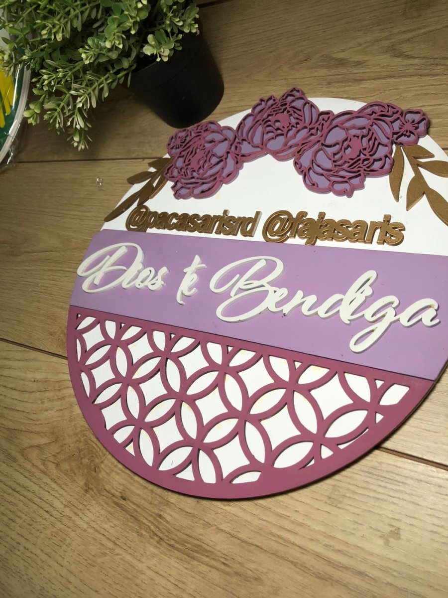 Letrero redondo en madera santo domingo – Felt Craft RD