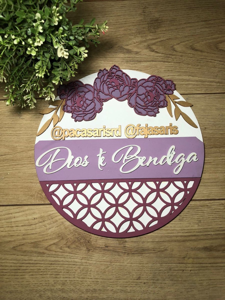 Letrero redondo en madera santo domingo – Felt Craft RD